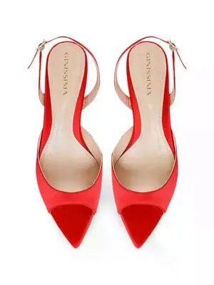 GINISSIMA Vicky Peep-toe Slingback Sandals - Red