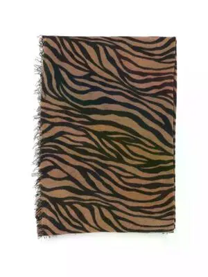 Faliero Sarti Animal-print Fringed Scarf - Neutrals