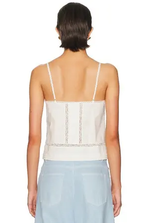 Staud Corinna Lace Detail Top - Ivory