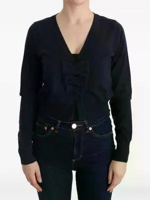 MARGHI LO' Marghi Lo Bow Detail V-neck Cardigan