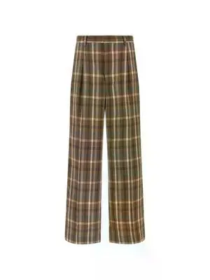 Auralee Check-pattern Wide-leg Trousers