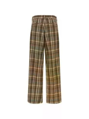 Auralee Check-pattern Wide-leg Trousers