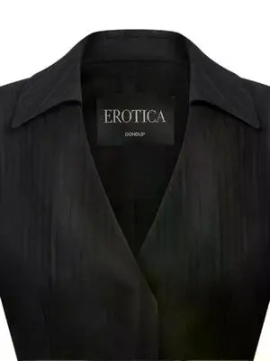 DONDUP Pinstripe Cropped V-neck Jacket - Black