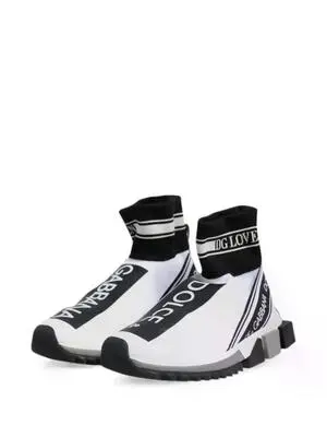 Dolce & Gabbana Sorrento Logo Print High Top Sneakers