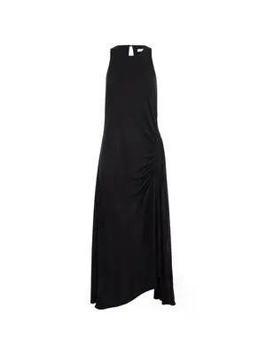 CUANNA Sleeveless Ruched Asymmetrical Hem Dress
