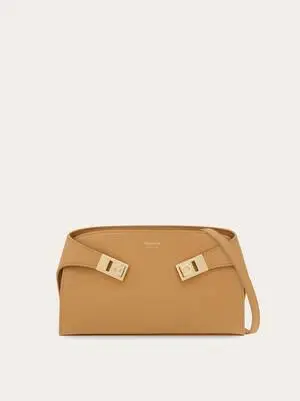 FERRAGAMO Ferragamo Hug Mini Croc Effect Leather Bag Beige