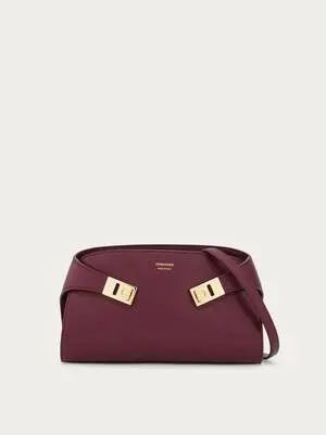 FERRAGAMO Hug Mini Croc Effect Leather Bag - Violet