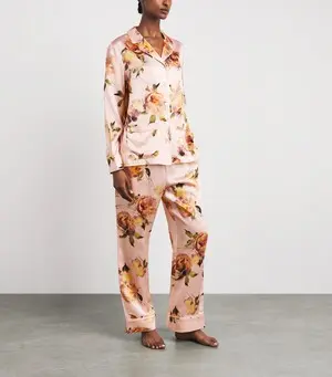 Harrods Silk Midnight Rose Pyjama Set