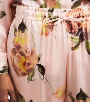 Harrods Silk Midnight Rose Pyjama Set