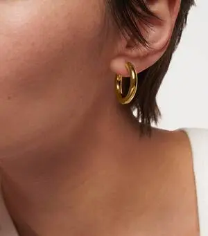 Monica Vinader Medium Vermeil Essential Hoop Earrings