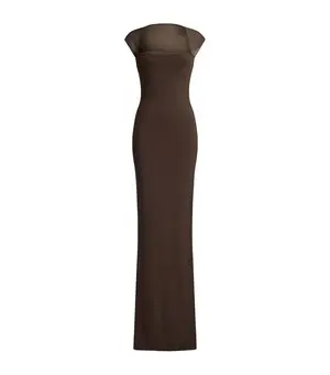 Ralph Lauren Jersey Waverley Maxi Dress - Blue