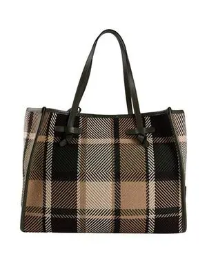 GIANNI CHIARINI Handbag Chocolate Leather, Textile Fibers - Brown