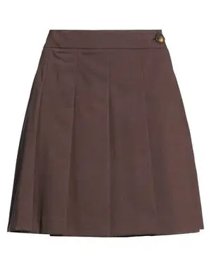KAOS Mini Skirt Chocolate Size Polyester, Tencel, Elastane - Brown