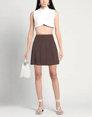KAOS Chocolate Pleated Mini Skirt