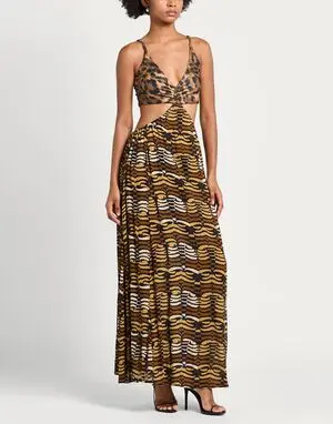 MISS BIKINI LUXE Maxi Dress Size Polyester, Polyamide, Elastane - Brown