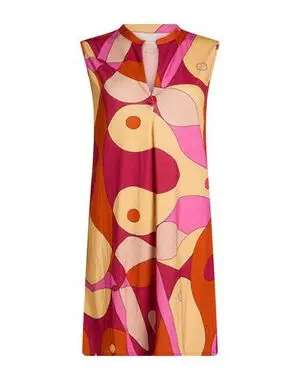 Majestic Filatures Mini Dress Rust Size Linen, Cotton - Red