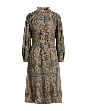 Antik Batik Midi Dress Sand Size Cotton - Beige