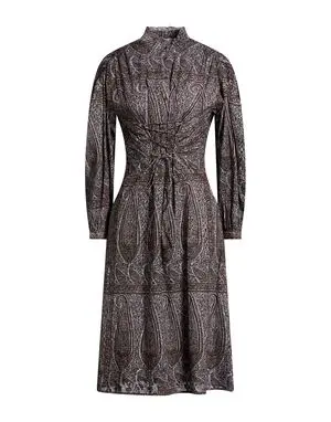 Antik Batik Paisley Print Cotton Midi Dress - Grey
