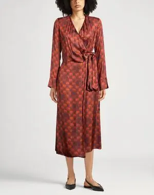 MANILA GRACE Midi Dress Rust Size Viscose