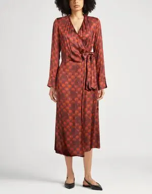 MANILA GRACE Midi Dress Rust Size Viscose