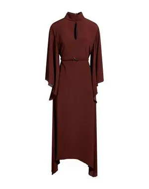 MANILA GRACE Maxi Dress Chocolate Size Acetate, Silk - Brown