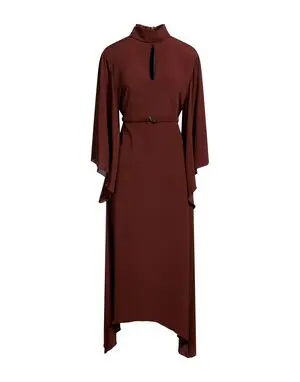 MANILA GRACE Chocolate Acetate And Silk Maxi Dress