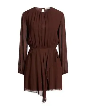 MANILA GRACE Chocolate Viscose Mini Dress