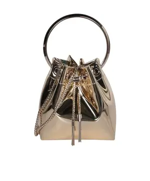 JIMMY CHOO Bon Bon Drawstring Bucket Bag - Gold