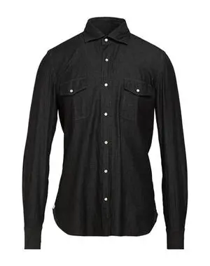 LUIGI BORRELLI NAPOLI Denim Shirt Size Cotton - Grey