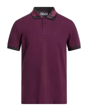 Versace Man Polo Shirt Plum Size M Cotton Plum