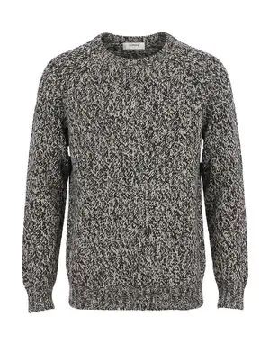 Alpha Studio Wool Mélange Crewneck Sweater - Black