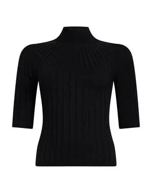 CARACTÈRE Turtleneck Size Viscose, Polyester, Polyamide - Black