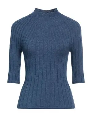 CARACTÈRE Turtleneck Size Viscose, Polyester, Polyamide - Blue