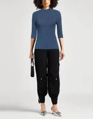 CARACTÈRE Turtleneck Size Viscose, Polyester, Polyamide - Blue