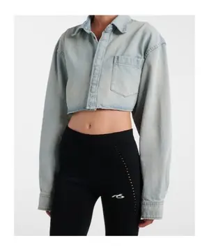 Balenciaga Cropped Denim Shirt