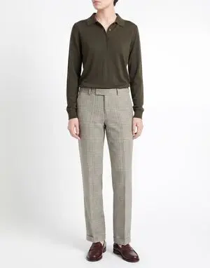 LARDINI Glen Plaid Straight-leg Pants