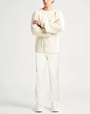 JACOB COHЁN Pants Ivory Size Cotton, Elastane