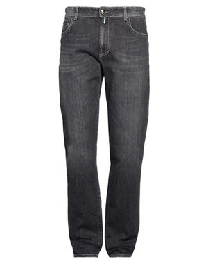 LUIGI BORRELLI NAPOLI Cotton Blend Tapered Jeans - Charcoal