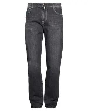 LUIGI BORRELLI NAPOLI Jeans Charcoal Size Cotton, Elastane - Grey