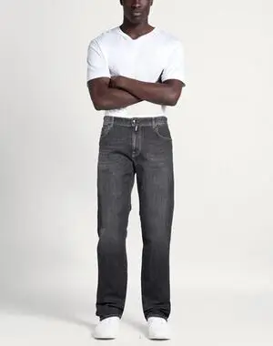 LUIGI BORRELLI NAPOLI Jeans Charcoal Size Cotton, Elastane