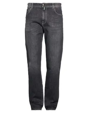 LUIGI BORRELLI NAPOLI Jeans Charcoal Size Cotton, Elastane