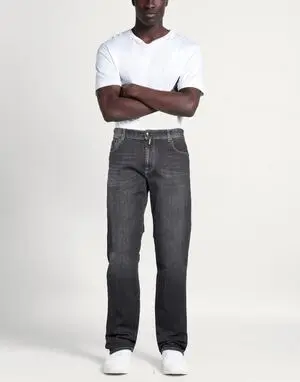 LUIGI BORRELLI NAPOLI Jeans Charcoal Size Cotton, Elastane