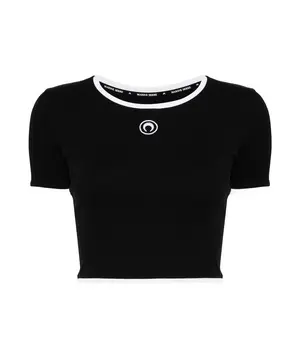 MARINE SERRE Embroidered Moon Crop Top