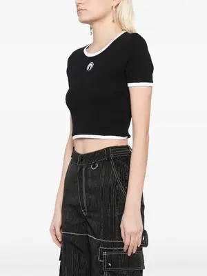 MARINE SERRE Embroidered Moon Crop Top