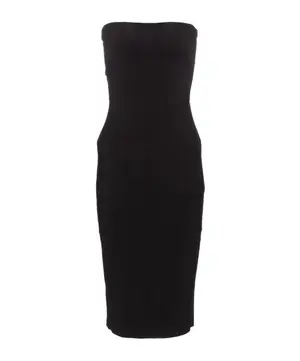 Norma Kamali Strapless Jersey-blend Midi Dress - Black