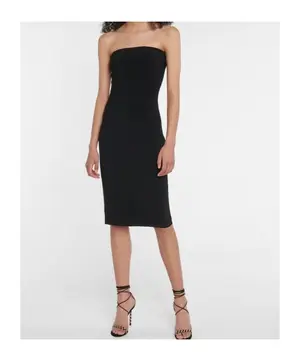 Norma Kamali Strapless Jersey-blend Midi Dress