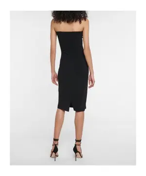 Norma Kamali Strapless Jersey-blend Midi Dress