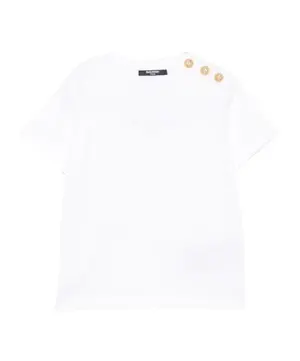 Balmain Logo-embroidery Button-detail T-shirt
