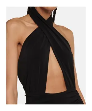 Norma Kamali Halterneck Asymmetric Minidress