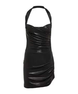 Norma Kamali Pleated Mini Dress - Black